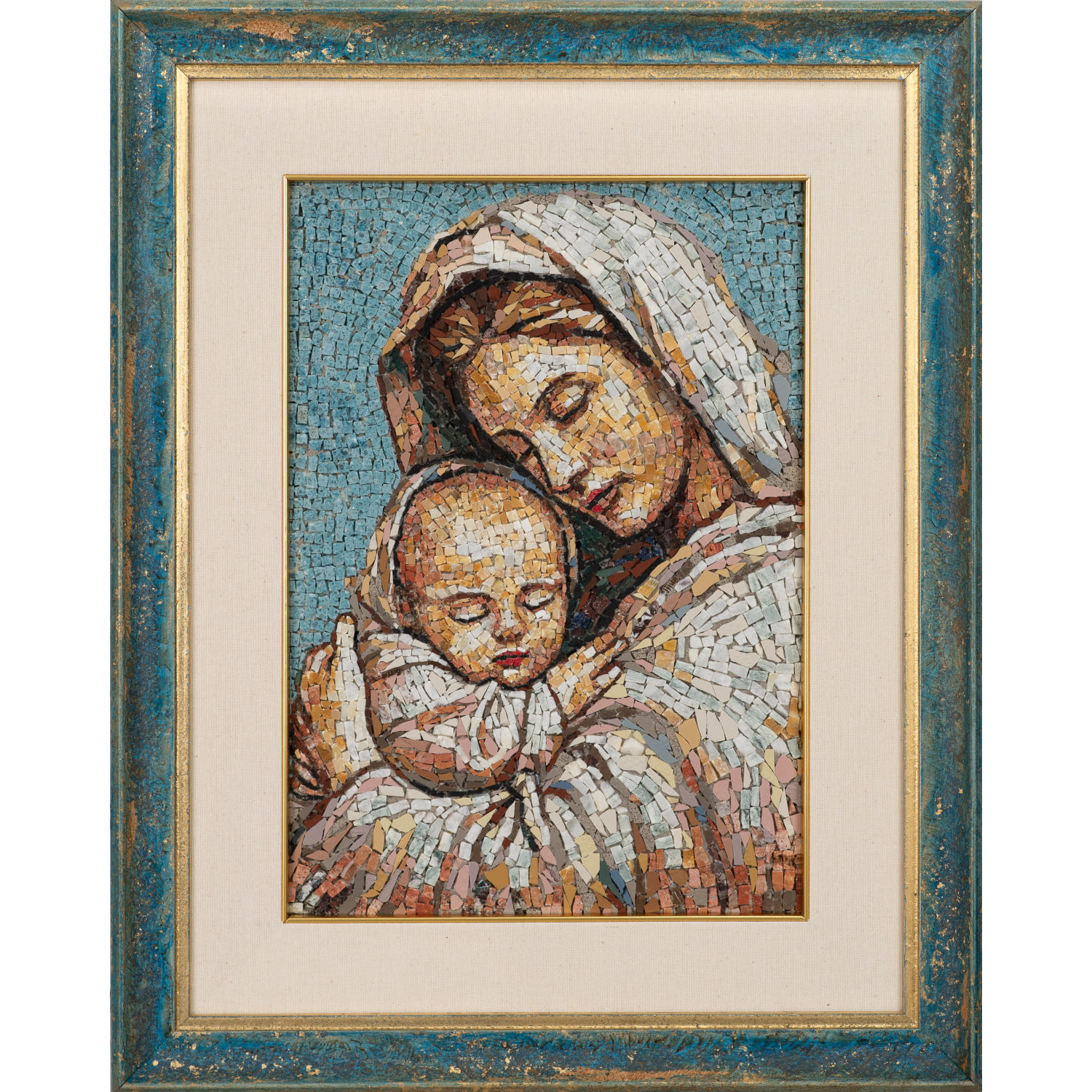Madonna and infant mosaic - Mosaic Art Gallery Rome