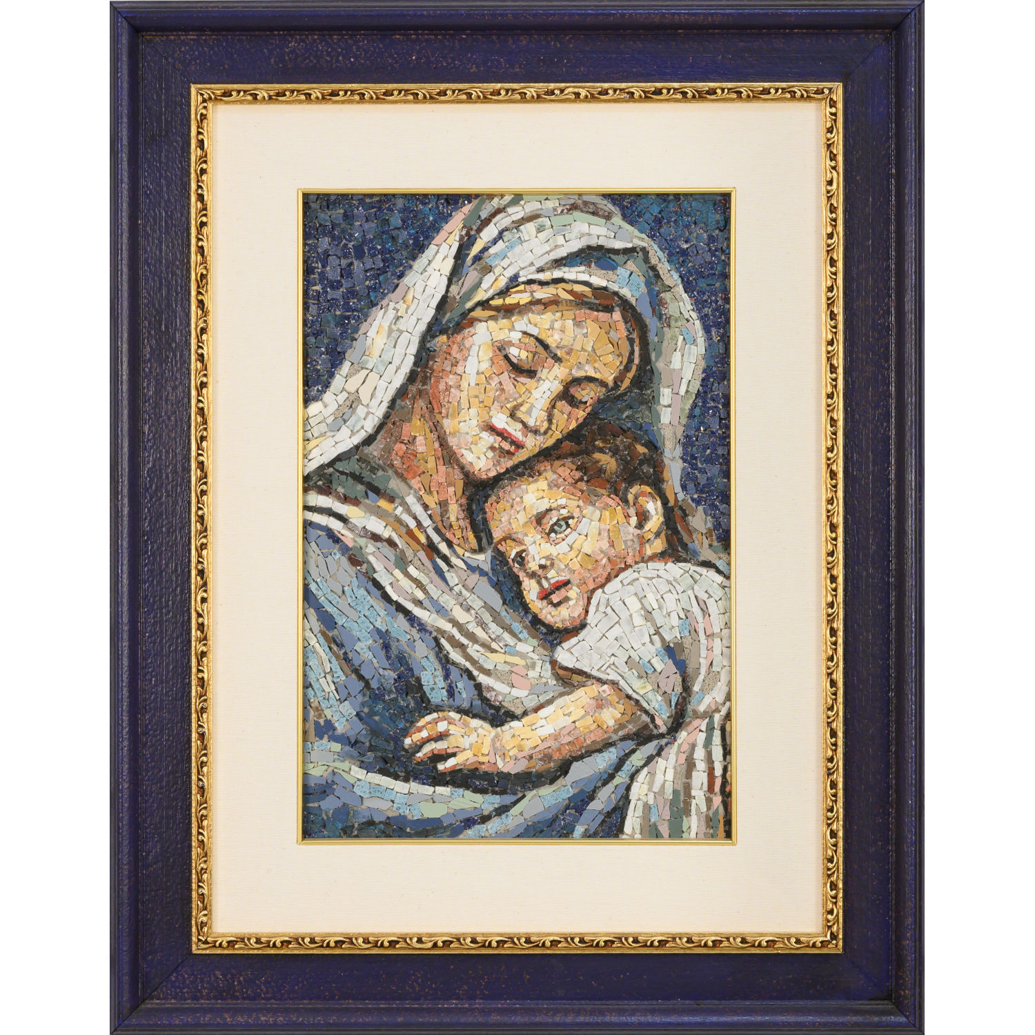 Madonna and baby Mosaic - Mosaic Art Gallery Rome